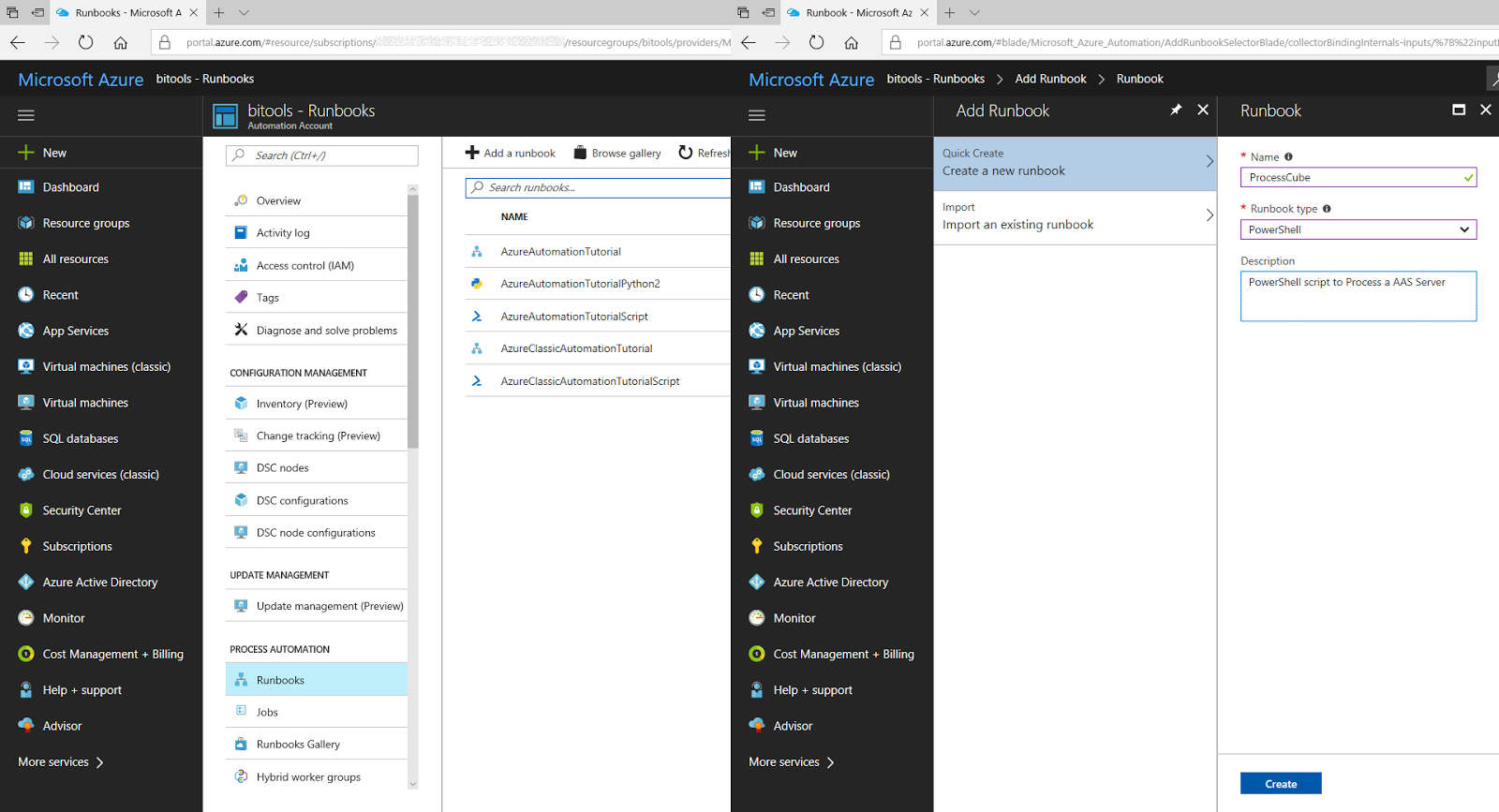 Microsoft BI Tools: Schedule Process Azure Analysis Services database