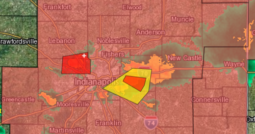 GeoFact of the Day: Indiana Tornado Warnings Map