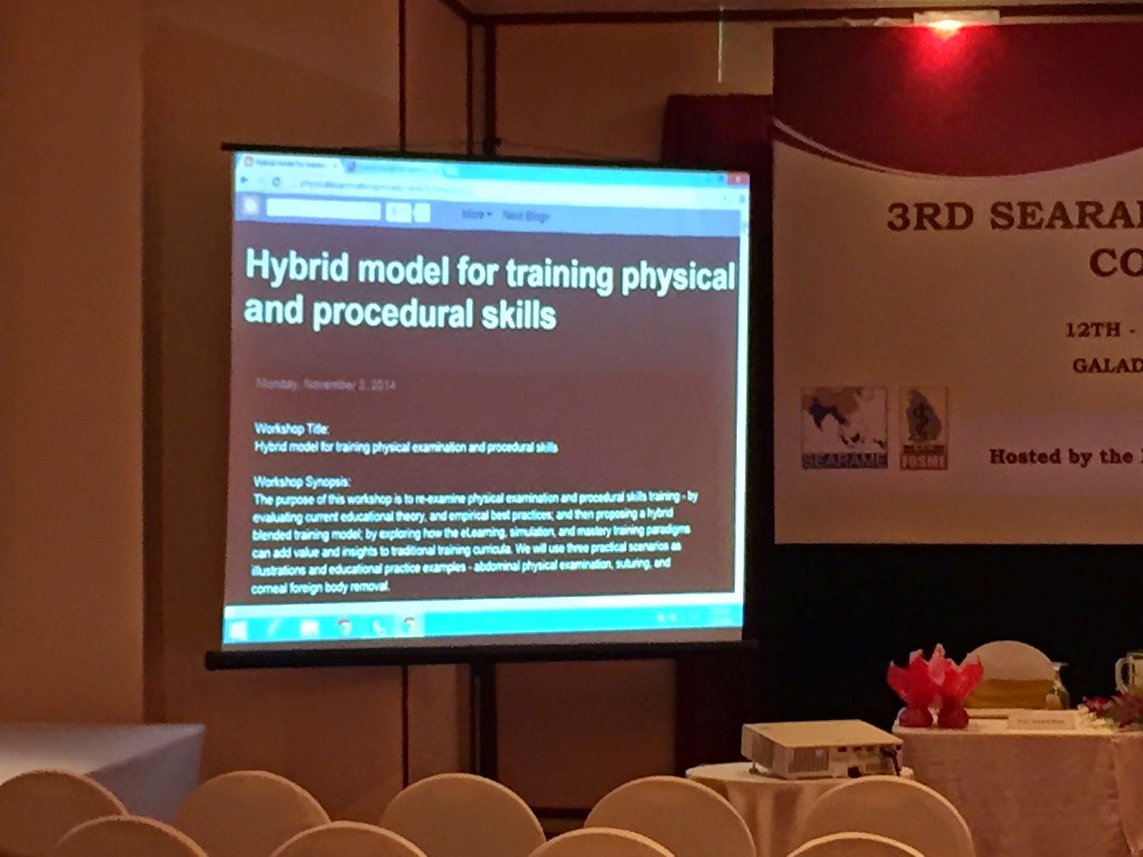 Hybrid model for training physical examination and procedural skills