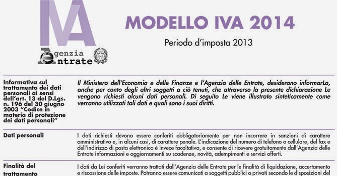 Modello iva 2014 editabile compilabile salvabile