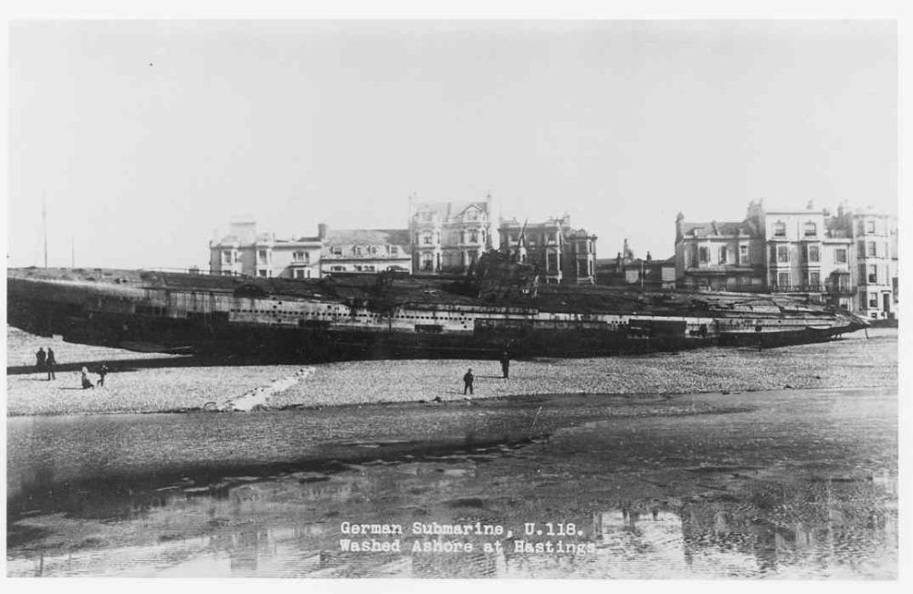 Vintage Photos of German Submarine U-118 Washed Ashore on the Beach at ...