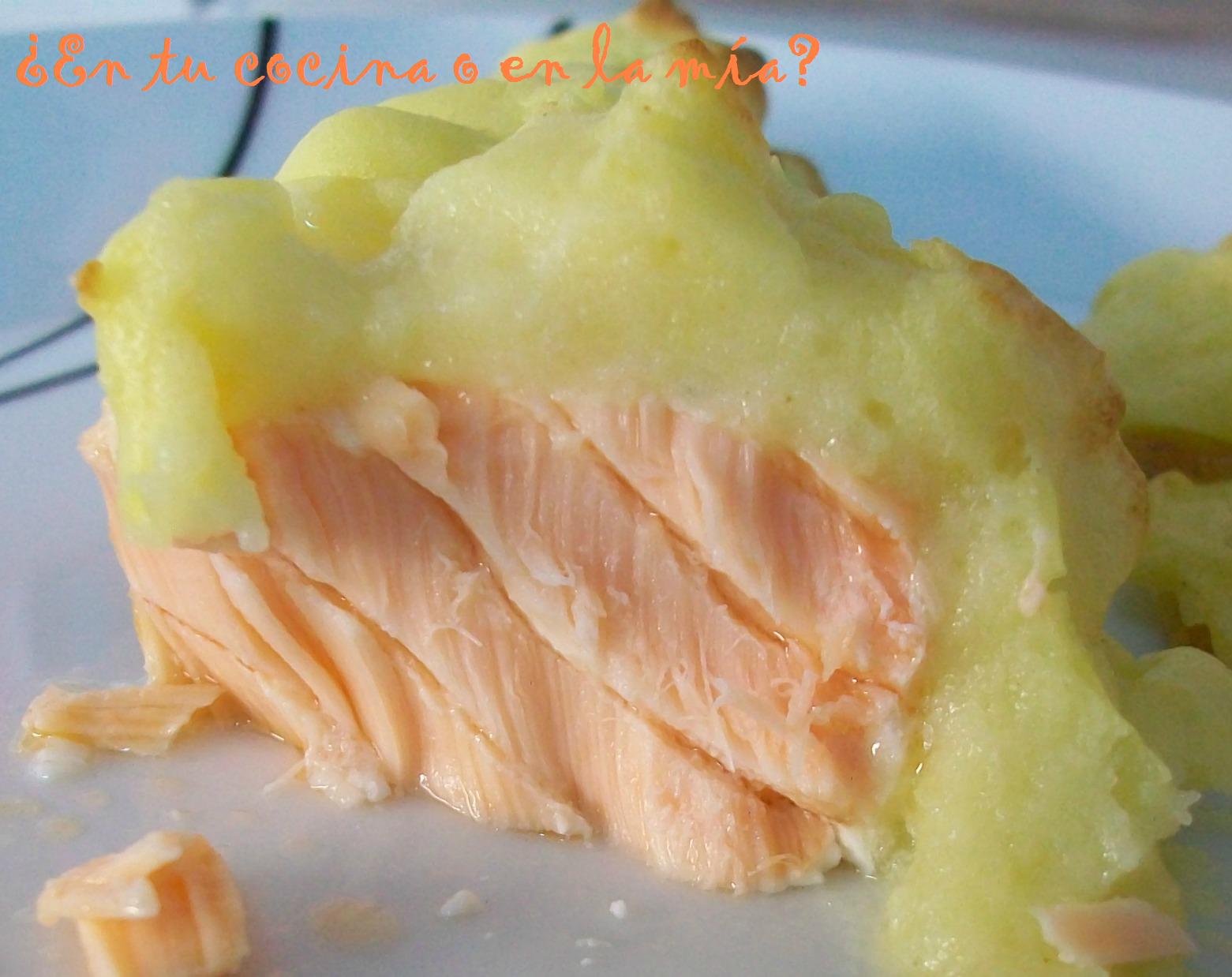 ¿En tu cocina o en la mía?: SALMÓN AL HORNO CON PURÉ DE PATATA
