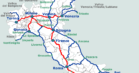 Italian Rail Map - Travel with Lucas