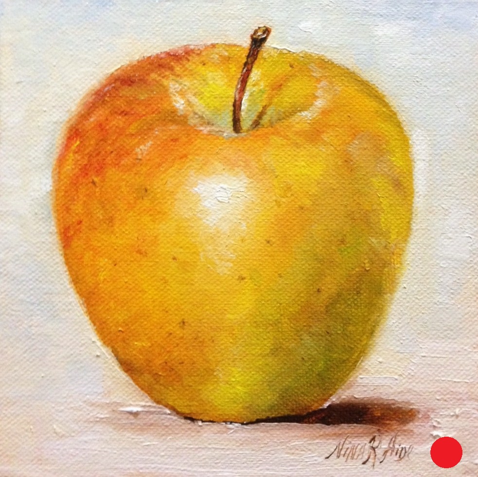 Oil Paintings by Nina R. Aide: sold -Golden Delicious Apple. Oil on ...