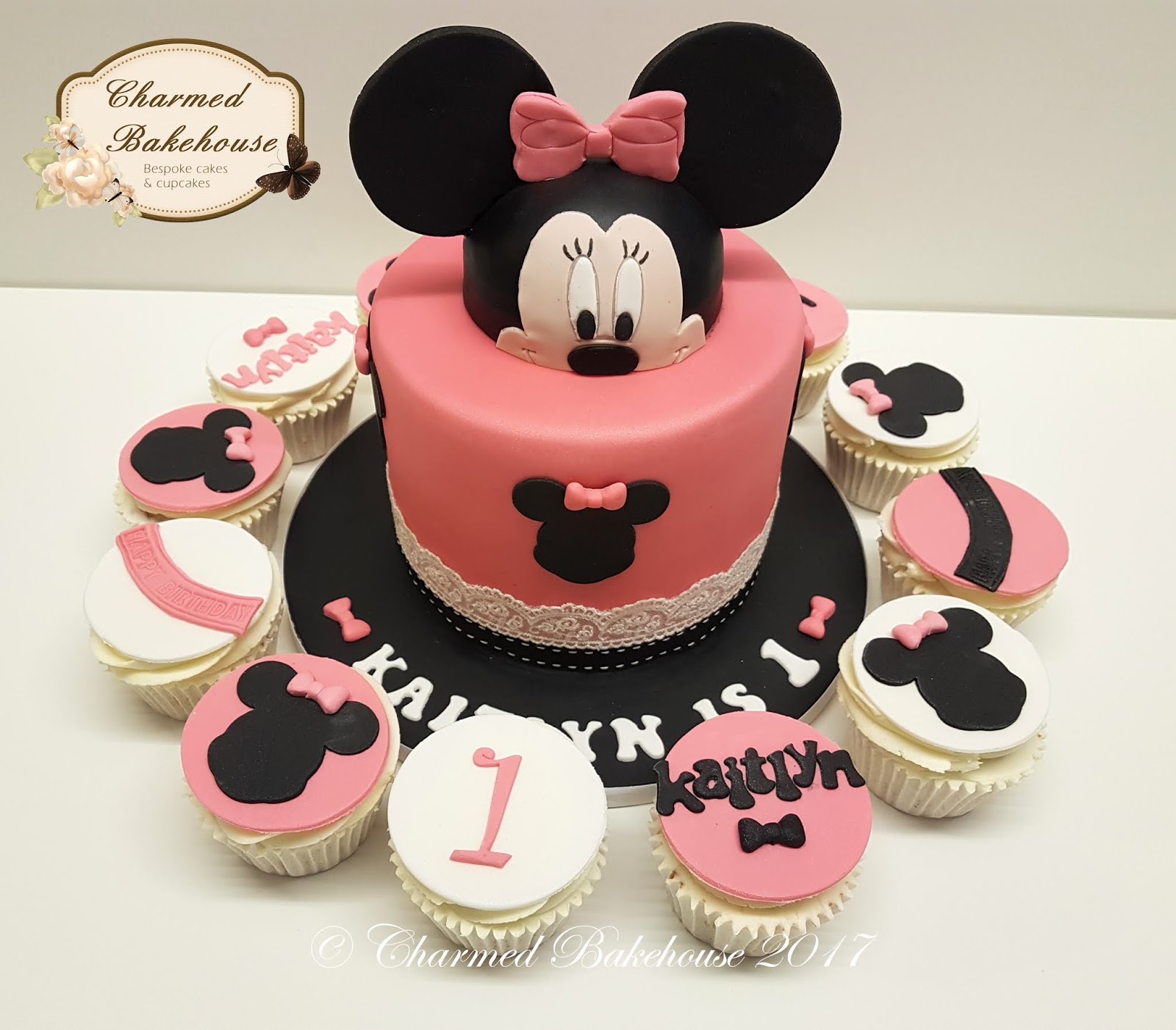 6" cake and cupcake package - Minnie Mouse