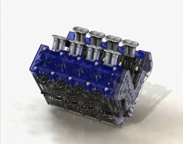 Solidworks V8 Engine animation3D - SolidWorks Share