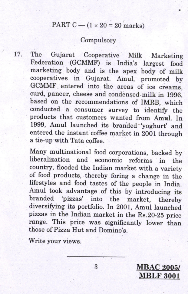 MBA Strategy Management Pondicherry University Jan 2015 Question Paper ...