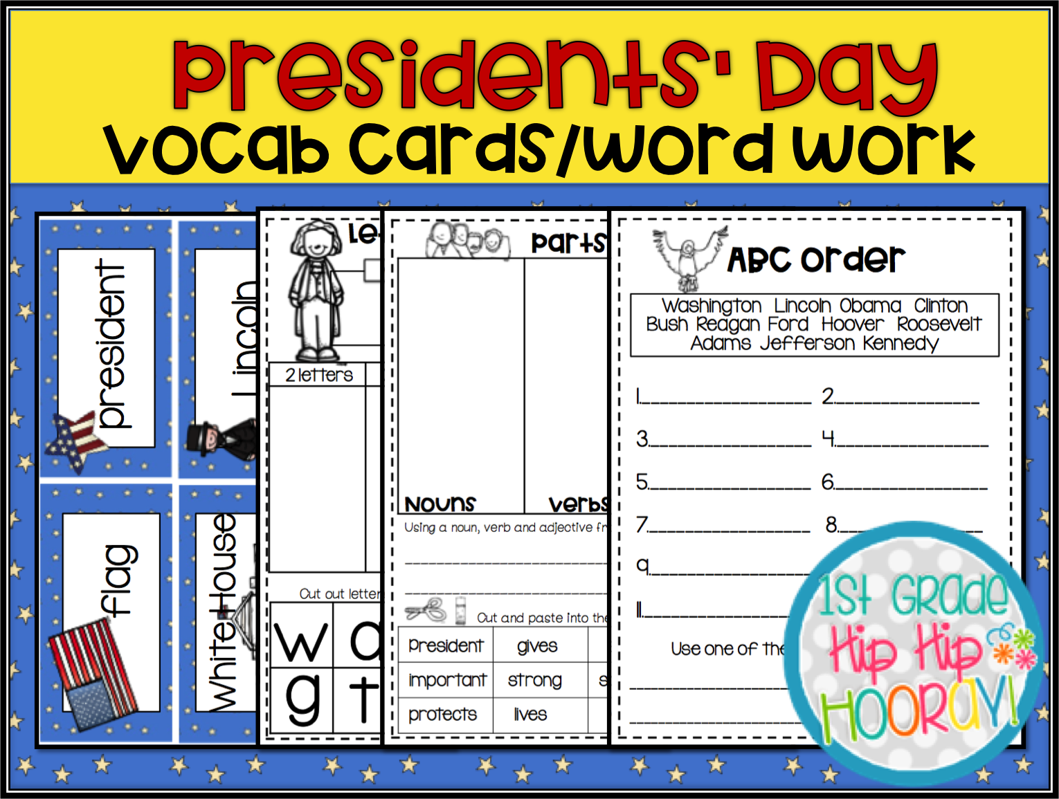 1st Grade Hip Hip Hooray!: Presidents' Day