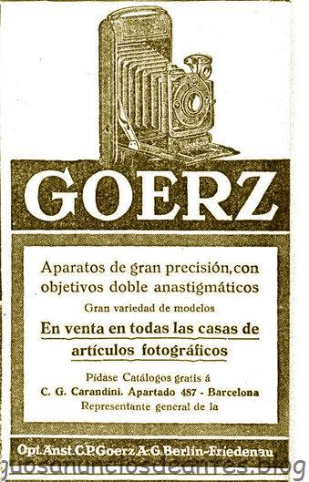 Antiguos anuncios de antes: Goerz (fotografía) (9 anuncios)