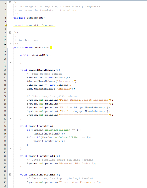 Program sederhana Java: Program ATM Machine (JAVA NETBEANS) Program sederhana Java: Program ATM Machine (JAVA NETBEANS)