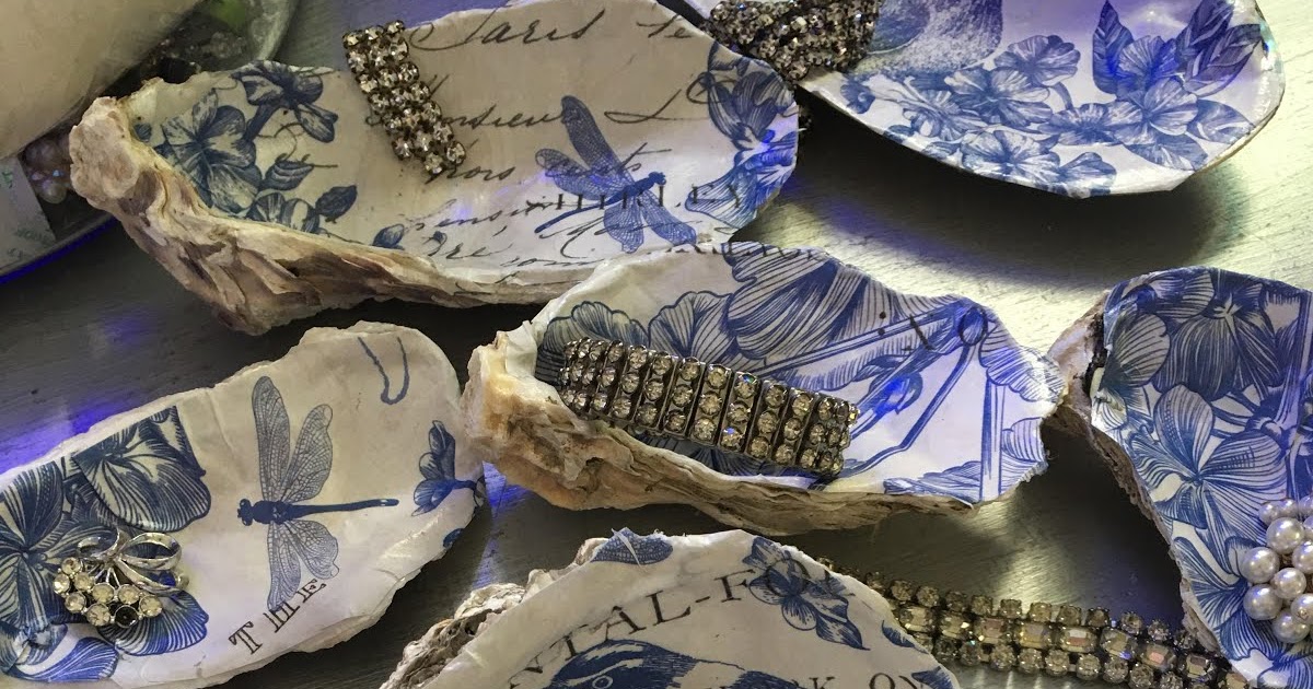 Curtains In My Tree: Paper Embellished Clam & Oyster Shells