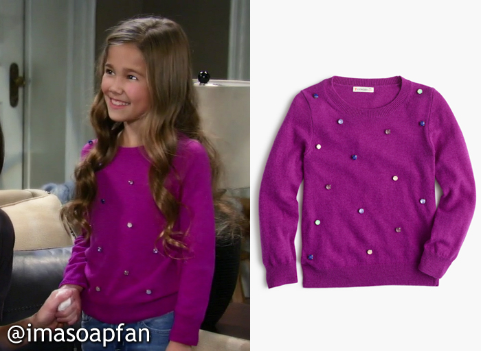 Emma Scorpio Drake's Embellished Purple Sweater - General Hospital ...