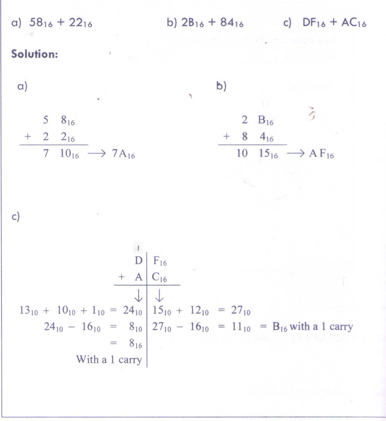 Bil Biruberry: ARITHMETIC FOR COMPUTERS ( addition and subtraction)