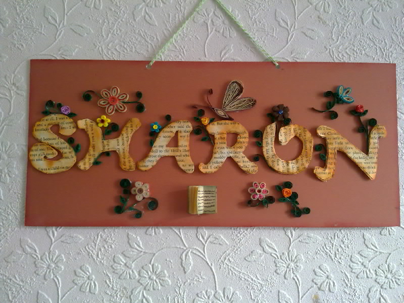 papercrafts: Quilled Name Plate ...Quilling with Book Paper