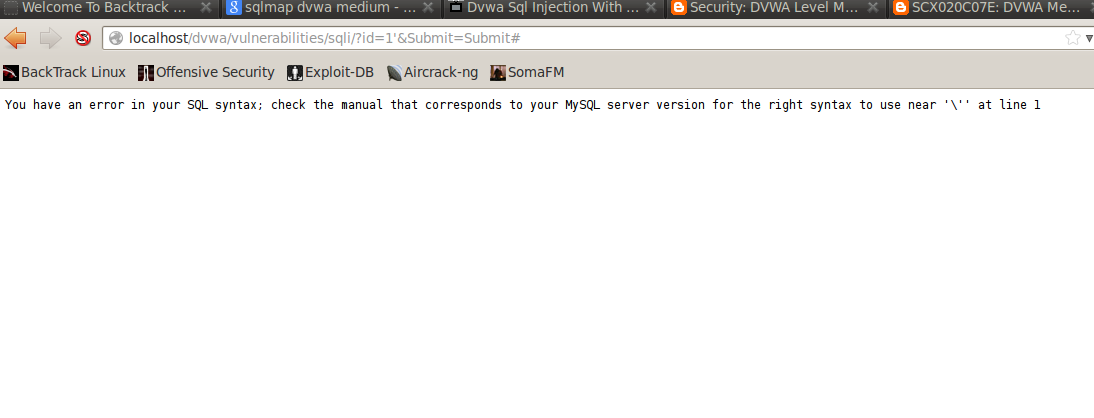 Learning Until Die: Sqlmap: Sql Injection DVWA level Medium
