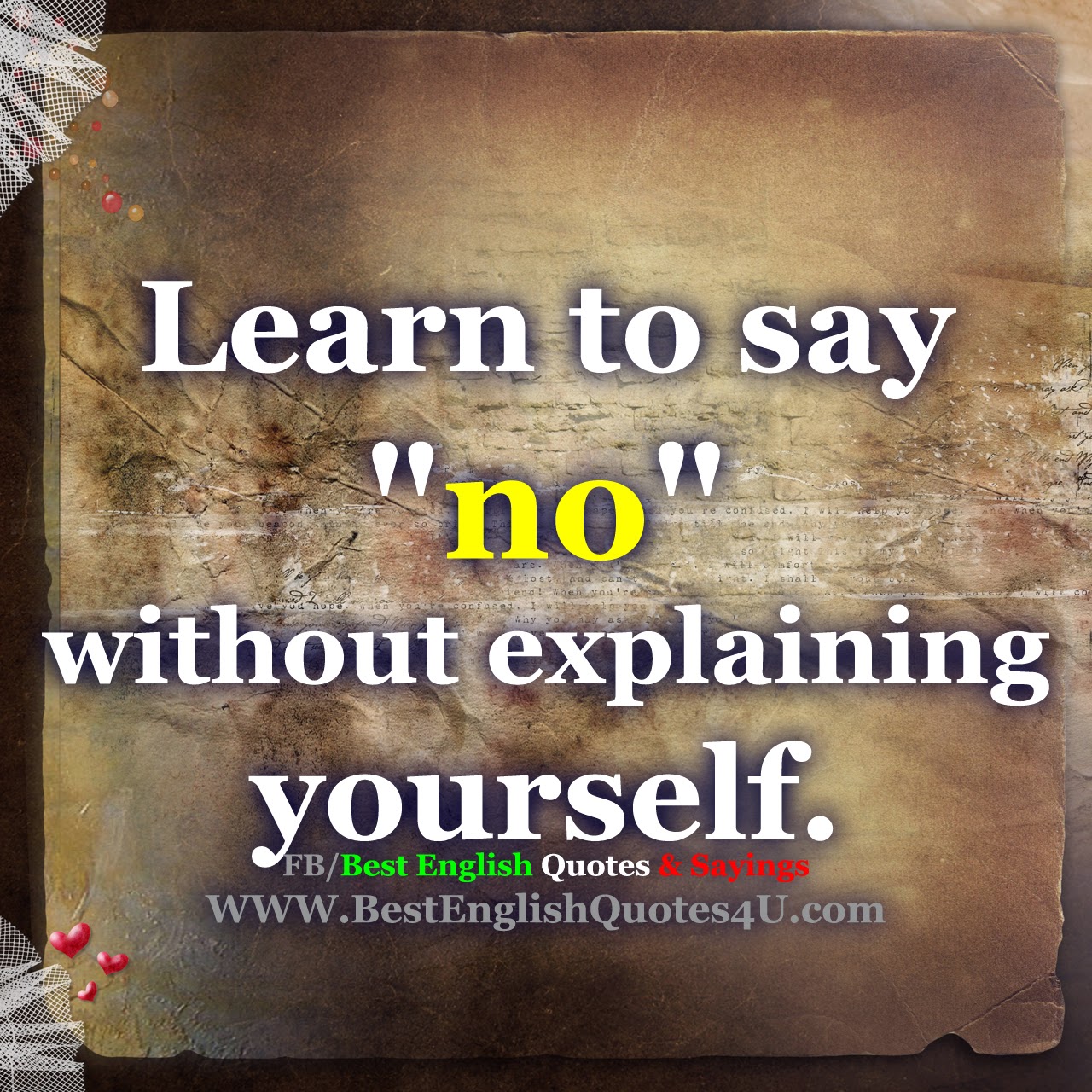 Learn to say "no"