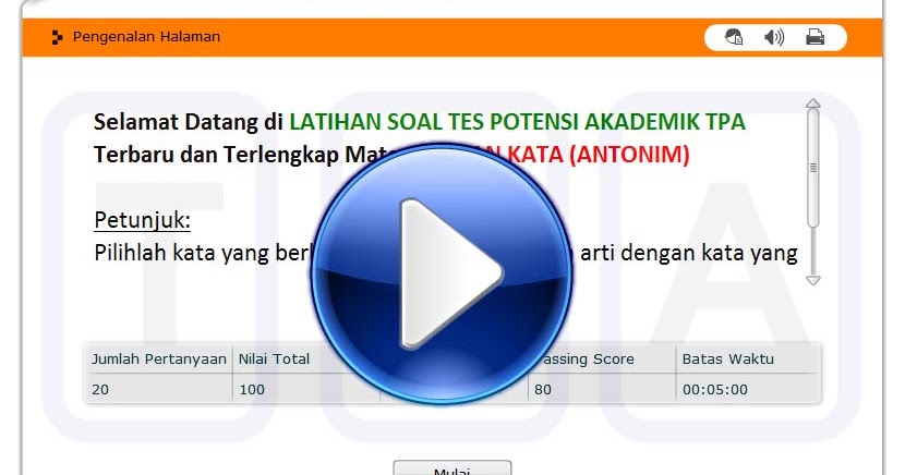 Simulasi Ujian Soal TPA Lawan Kata (Antonim) - Contoh Soal Tes Potensi ...