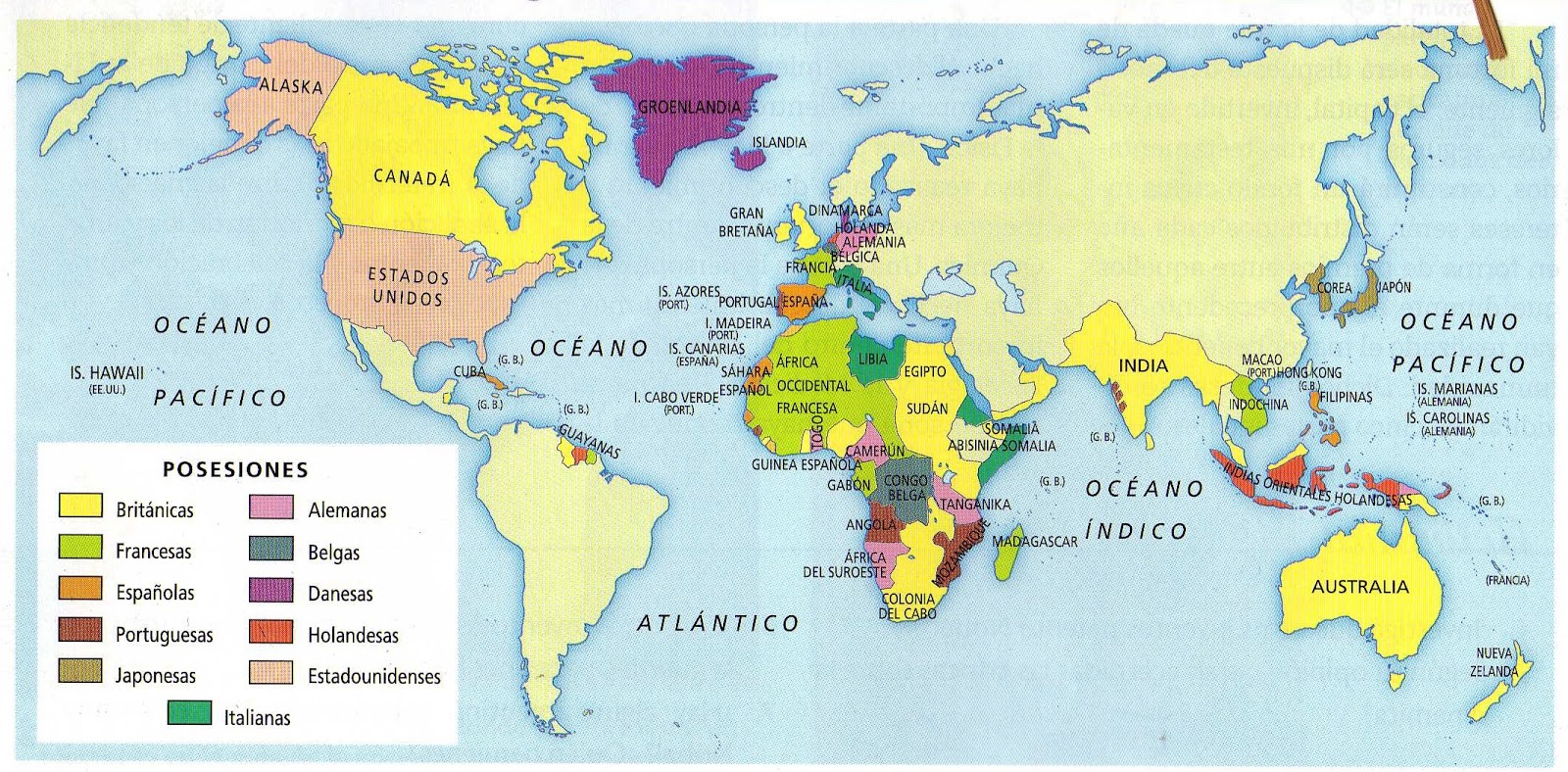 Jesús Moreno Oviedo. : Mapa de los imperios coloniales