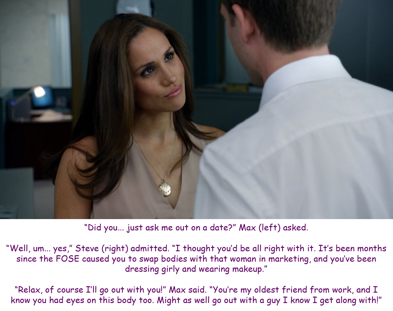 TG Swapping Caps: Asked out at work