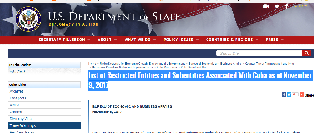Cuba y la Economía: List of Restricted Entities and Subentities ...