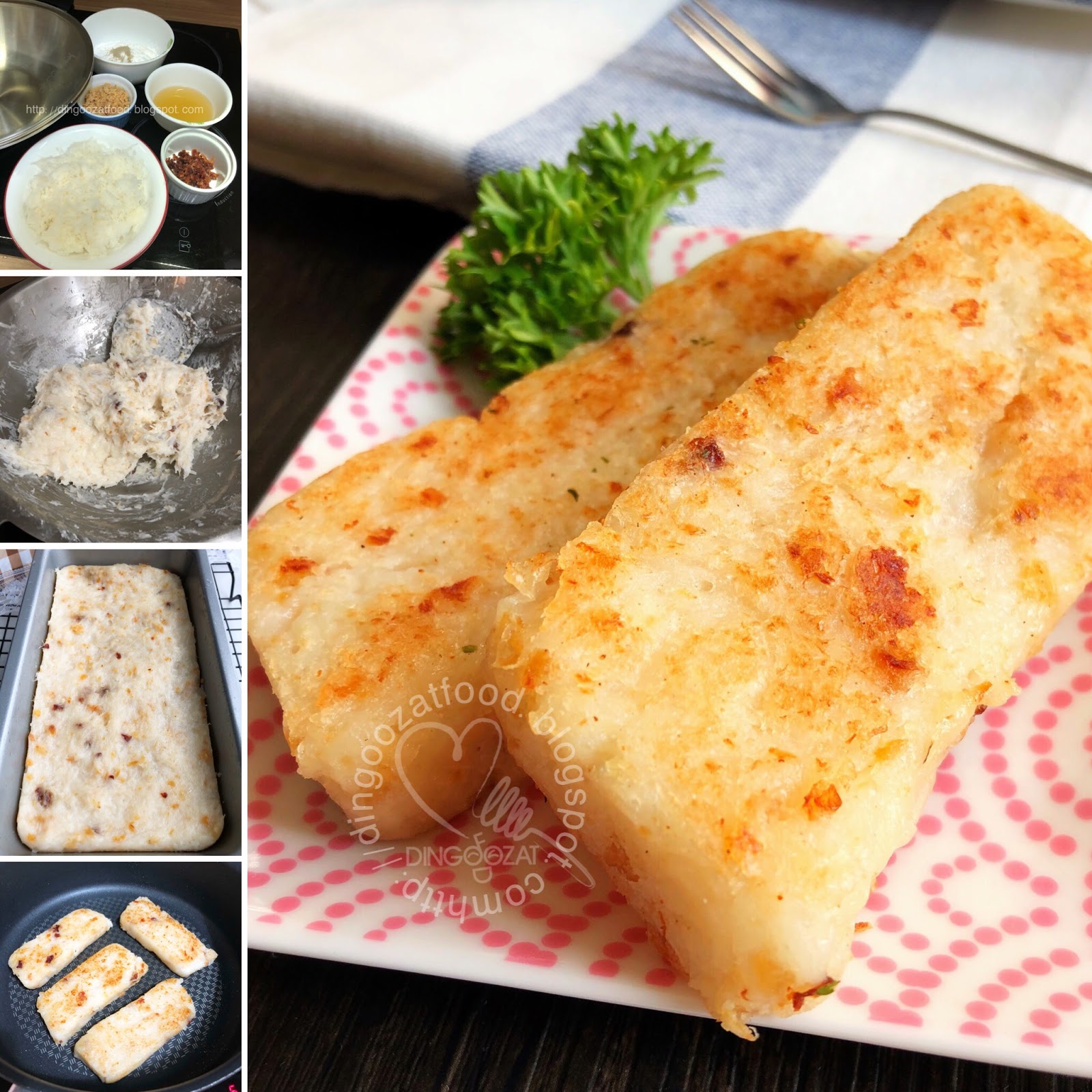Miki's Food Archives : Steamed Radish Cake aka Carrot Cake/ Lo Bak Go 蒸萝卜糕