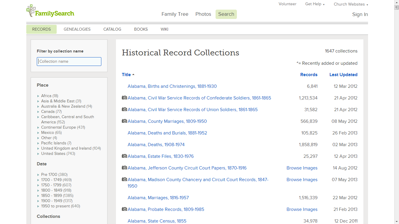 Genea-Musings: Tuesday's Tip - Search for Historical Record Collections ...