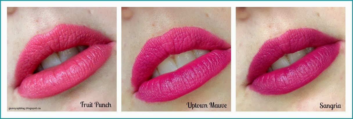 Milani Color Statement Lipsticks, Fruit Punch, Uptown Mauve and Sangria ...