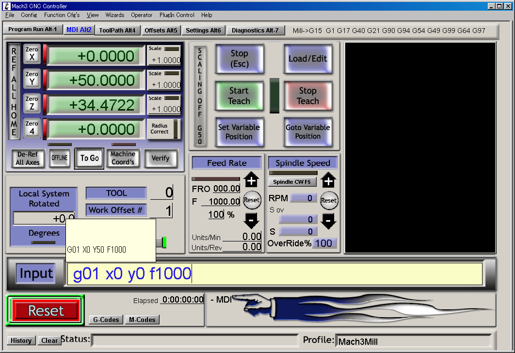 BRAVO FPGA: CNC4030 10 （軸移動速度の検証）