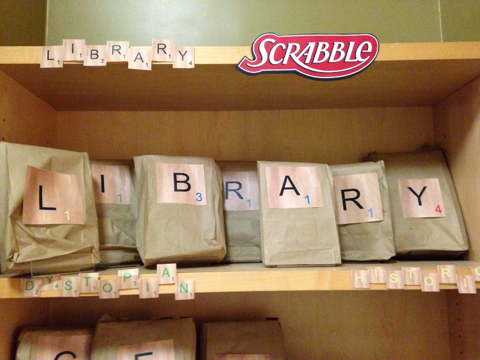 Librarian on Display: December: Library Scrabble Display