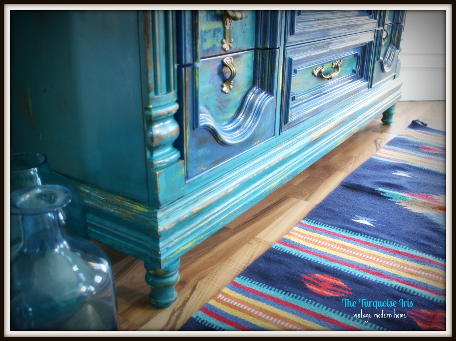 The Turquoise Iris ~ Furniture & Art: Teal and Cobalt Blue Distressed ...
