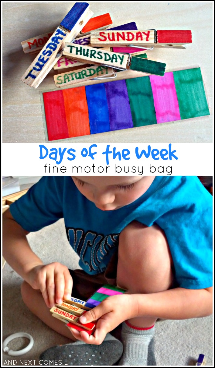 Days of the Week Busy Bag | And Next Comes L - Hyperlexia Resources