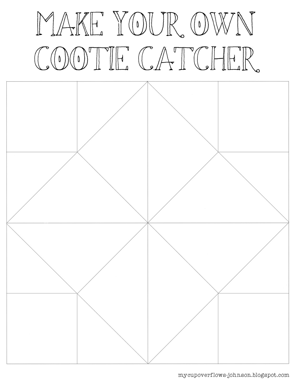 My Cup Overflows: Beatitudes Cootie Catcher