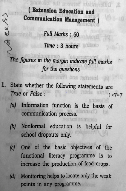 Gauhati University B.Sc Home Science Extension Education and ...