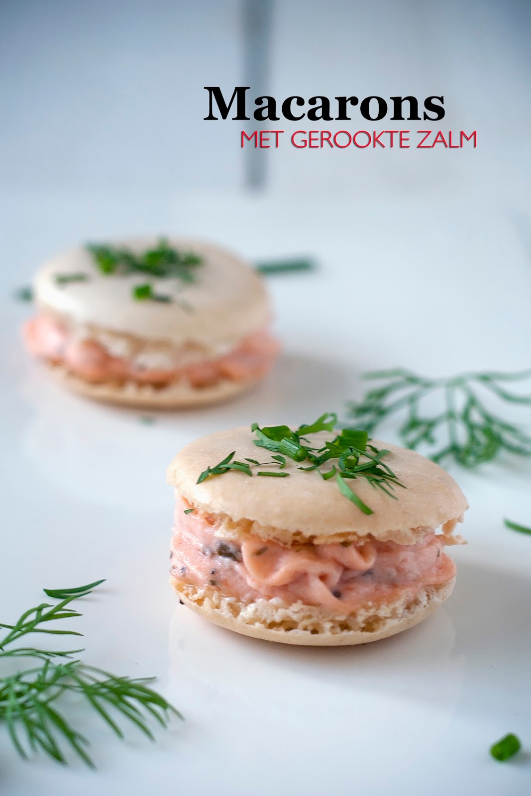 Macarons met gerookte zalm - Hap en Tap