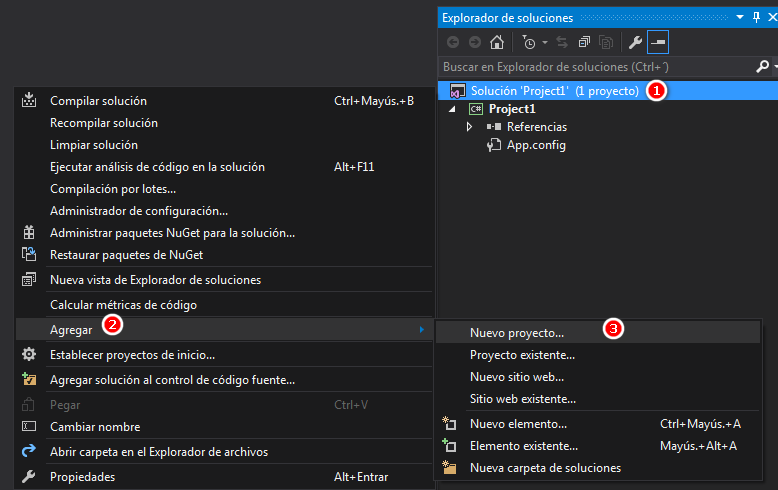Mostrar Explorador de Soluciones Visual Studio ~ DEBS Consultores