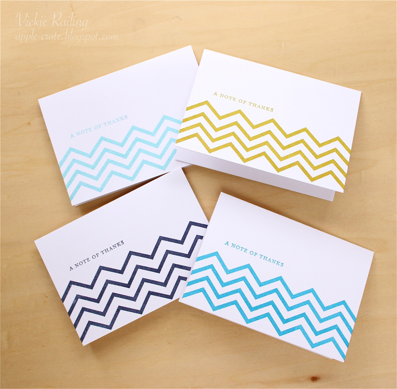 The Apple Crate: Chevron Thank You Note Sets