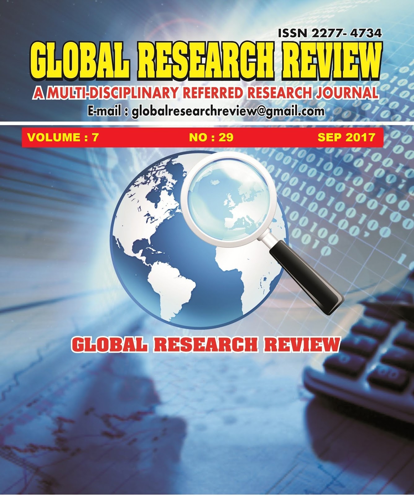 GLOBAL RESEARCH REVIEW issn 2277-4734: 2017 PUBLICATIONS LIST