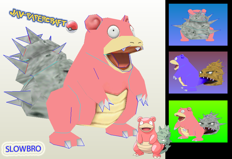 Pokemon Slowbro Papercraft | Papercraft Paradise | PaperCrafts | Paper ...