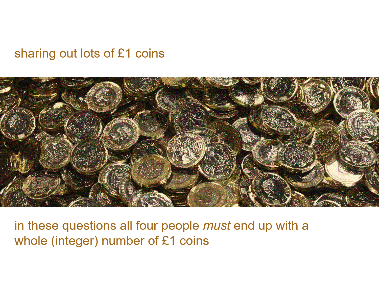 MEDIAN Don Steward mathematics teaching: dividing a number of coins in ...
