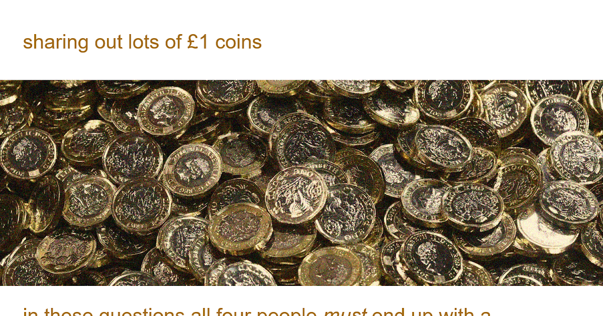 MEDIAN Don Steward mathematics teaching: dividing a number of coins in ...