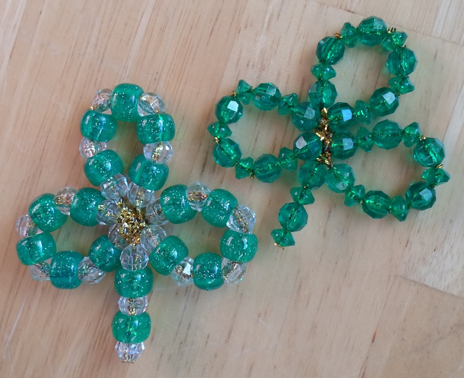Happier Than A Pig In Mud: Simple Beaded Shamrock Ornament or Embellishment