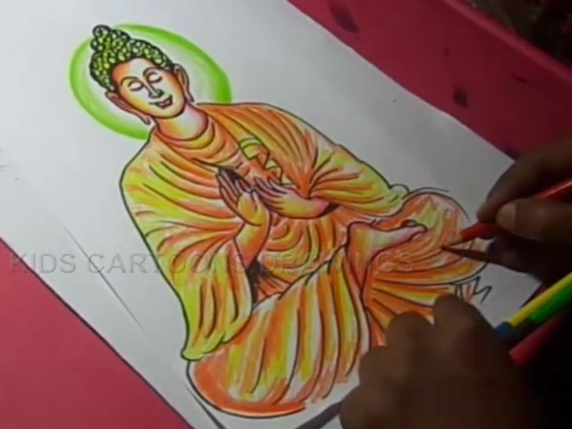 KIDS CARTOON DRAWINGS: How to Draw Lord buddha Drawing step by step