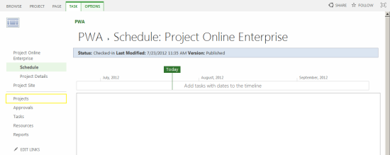 Navigation Between Pwa And Project Site In Project Online Project