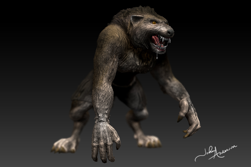 JohnAndersonArt: Zbrush Designs - Werewolf, Bioshock BigDaddy, Cthulhu