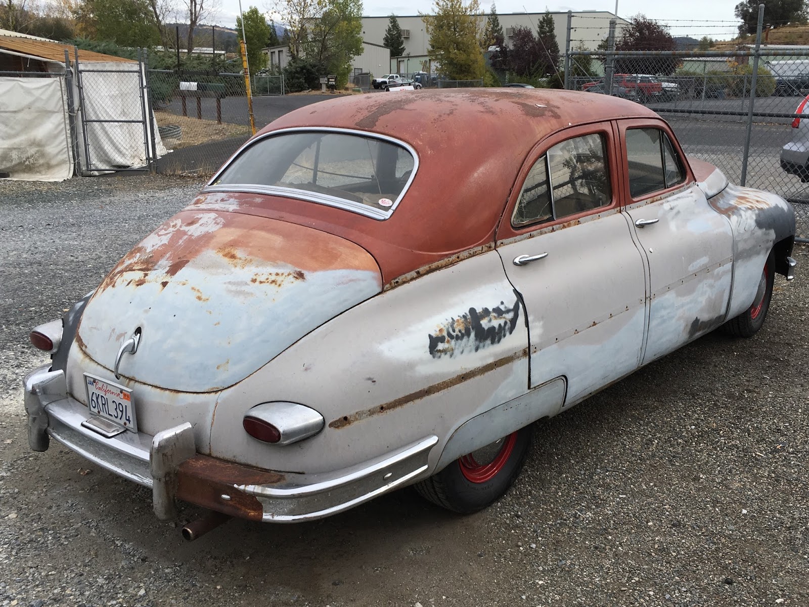 autoliterate: Packard survivor. 1948? Rat rod? Character.