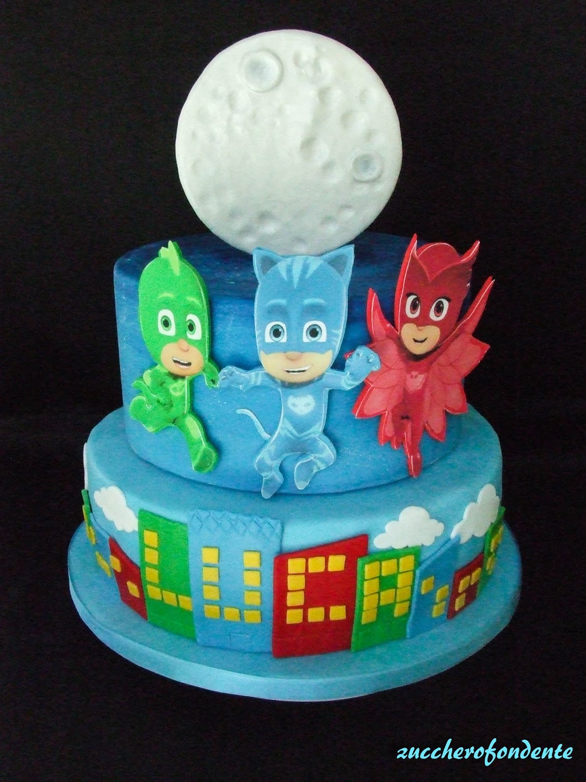 zuccherofondente: Torta Superpigiamini - PJ Mask Cake