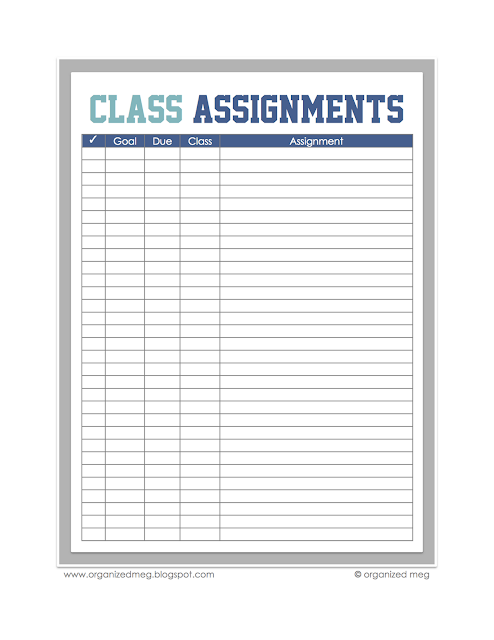 Organized Meg: Printables: Revised