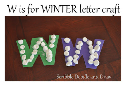 W is for Winter learning with letter crafts