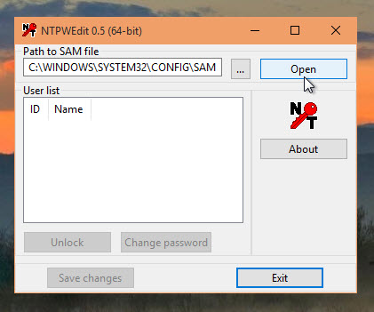 Hướng dẫn thay đổi hoặc xóa mật khẩu đăng nhập Windows bằng NTPWEdit