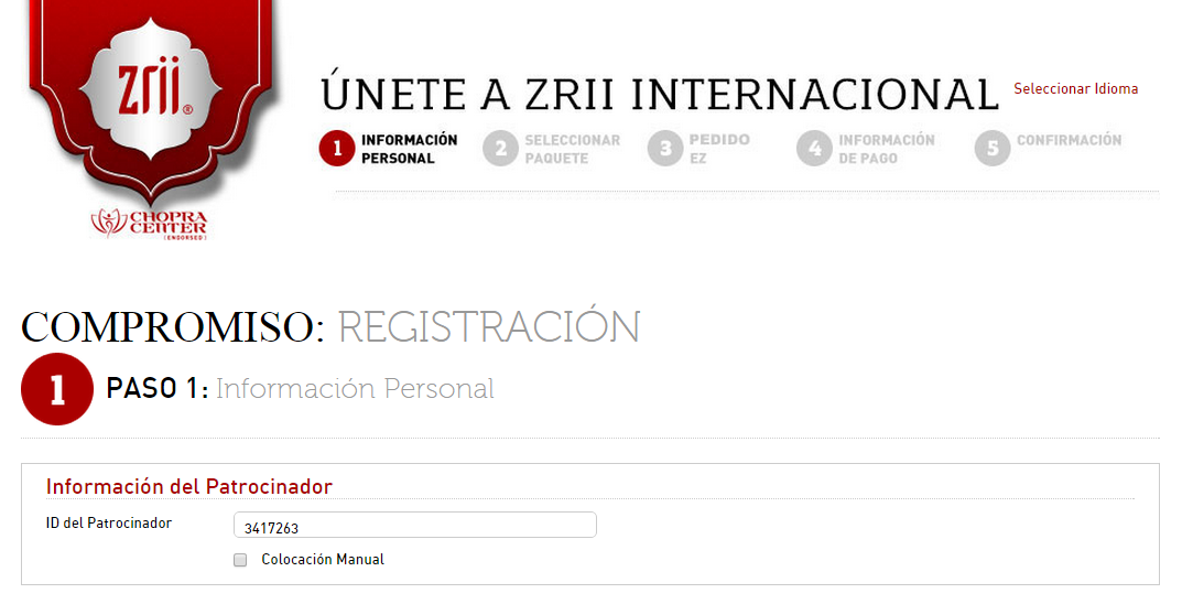 Productos Zrii: Manual de Inscripción como Ejecutivo Independiente ZRII